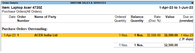 Purchase Order Processing in TallyPrime 4 – TallyPrime Book (Tutorial ...