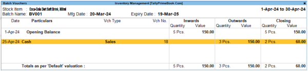Manage Inventory Batch-wise in TallyPrime 5 – TallyPrime Book (Tutorial ...
