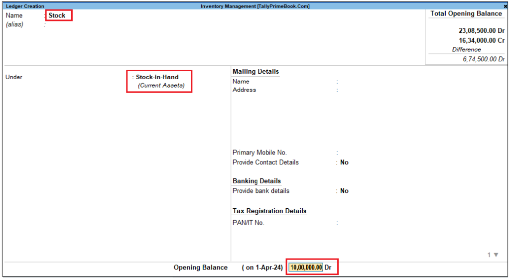 Enter the Opening and Closing Stock Manually for Financial Report in ...