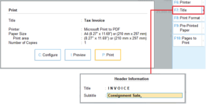 Printing of Sales Invoice with Multiple Configurations using TallyPrime ...