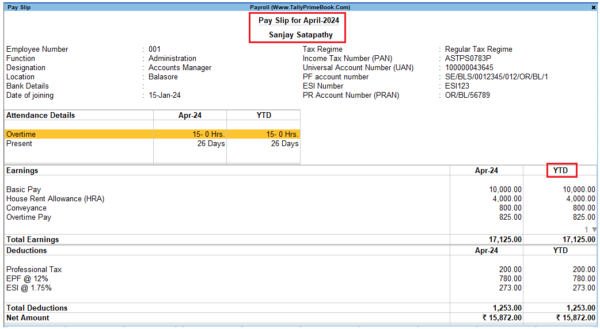 Payroll Statement Reports using TallyPrime – TallyPrime Book (Tutorial ...