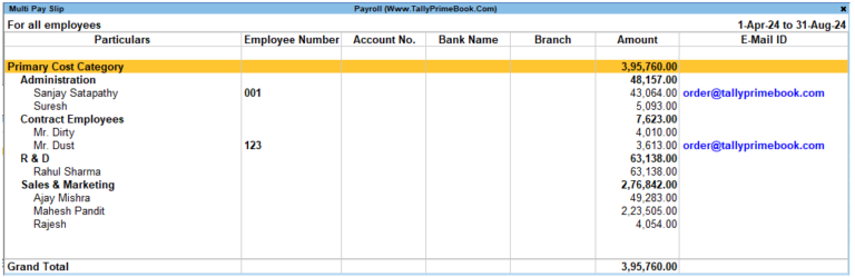 Payroll Statement Reports using TallyPrime – TallyPrime Book (Tutorial ...