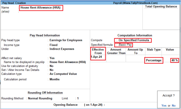 Creation of Pay Heads under Payroll using TallyPrime – TallyPrime Book ...