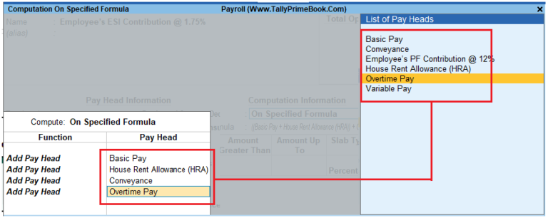 Creation of Pay Heads under Payroll using TallyPrime – TallyPrime Book ...
