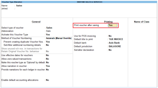 Printing of Sales Invoice with Multiple Configurations using TallyPrime ...