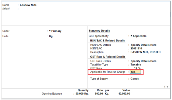 GST on Reverse Charge Mechanism (RCM) using TallyPrime – TallyPrime ...