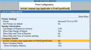 Printing of Sales Invoice with Multiple Configurations using TallyPrime ...