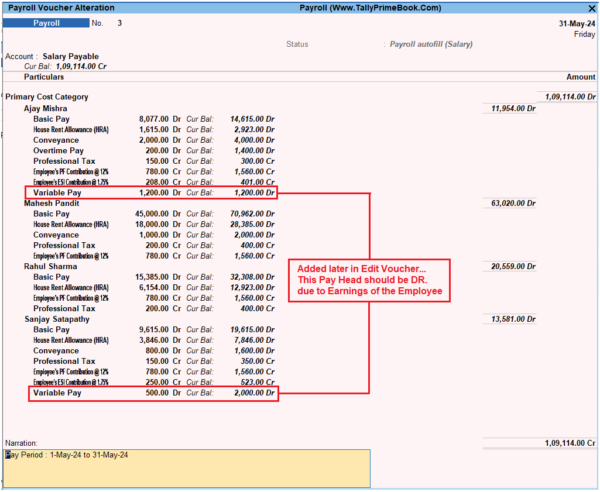 Payroll Vouchers using TallyPrime – TallyPrime Book (Tutorial : Printing Book & E-Book-PDF ...