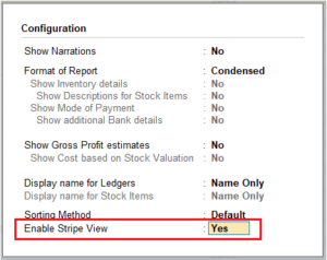 Enable Stripe View to View and Print Stripes in Reports / Vouchers in ...