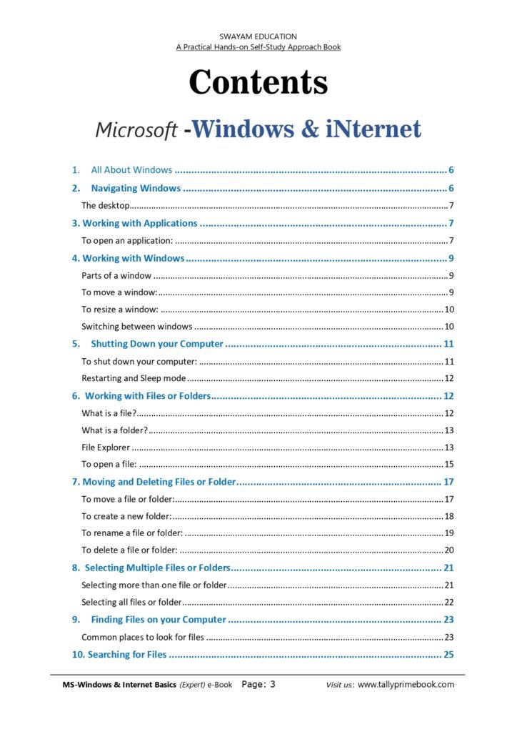 Microsoft Windows & internet Expert e-Book (PDF) Tutorial for Beginners ...
