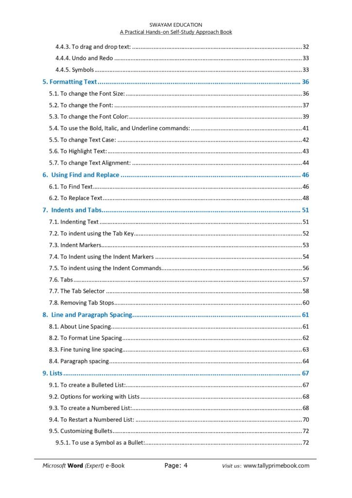 Microsoft Word Expert e-Book (PDF) Tutorial for Beginners-Download ...